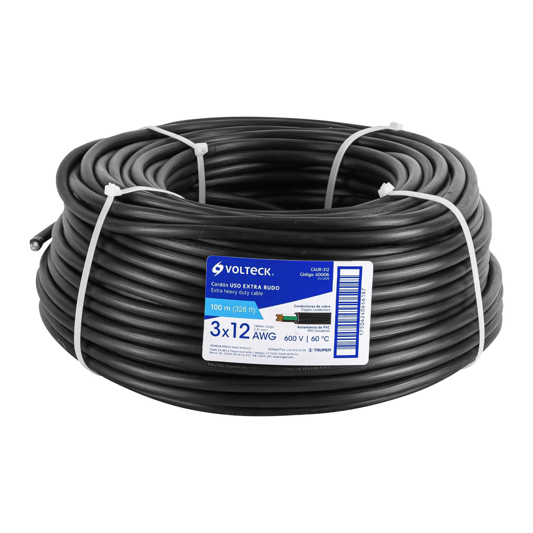 Cable TSJ Uso Extra Rudo 3 x 12 AWG - Mundo Jardin